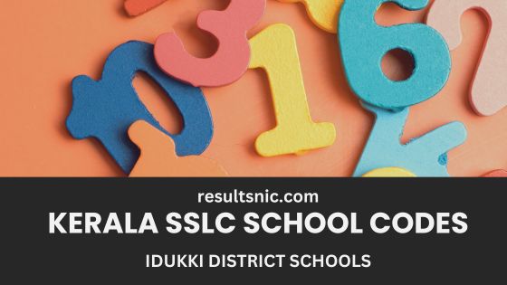 Kerala SSLC School Codes Idukki District - resultsnic.com